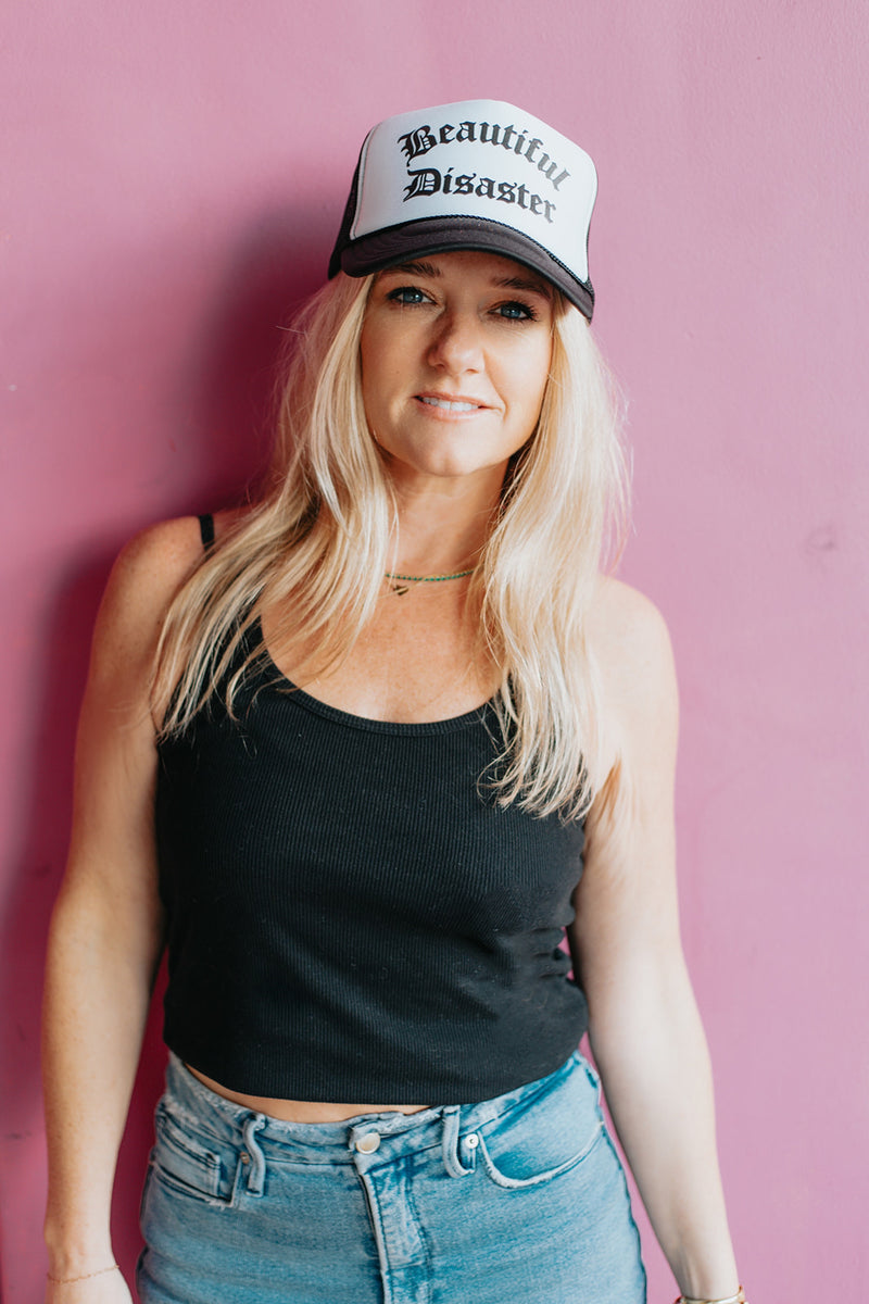 Beautiful Disaster Trucker Hat - Black/White – Beautiful Disaster Clothing