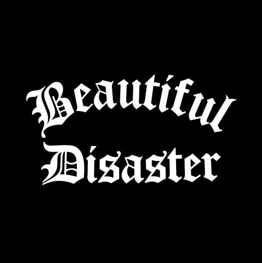 Beautiful Disaster - White 10" Vinyl Sticker – Beautiful Disaster Clothing